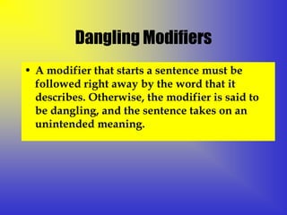 Dangling modifiers | PPT