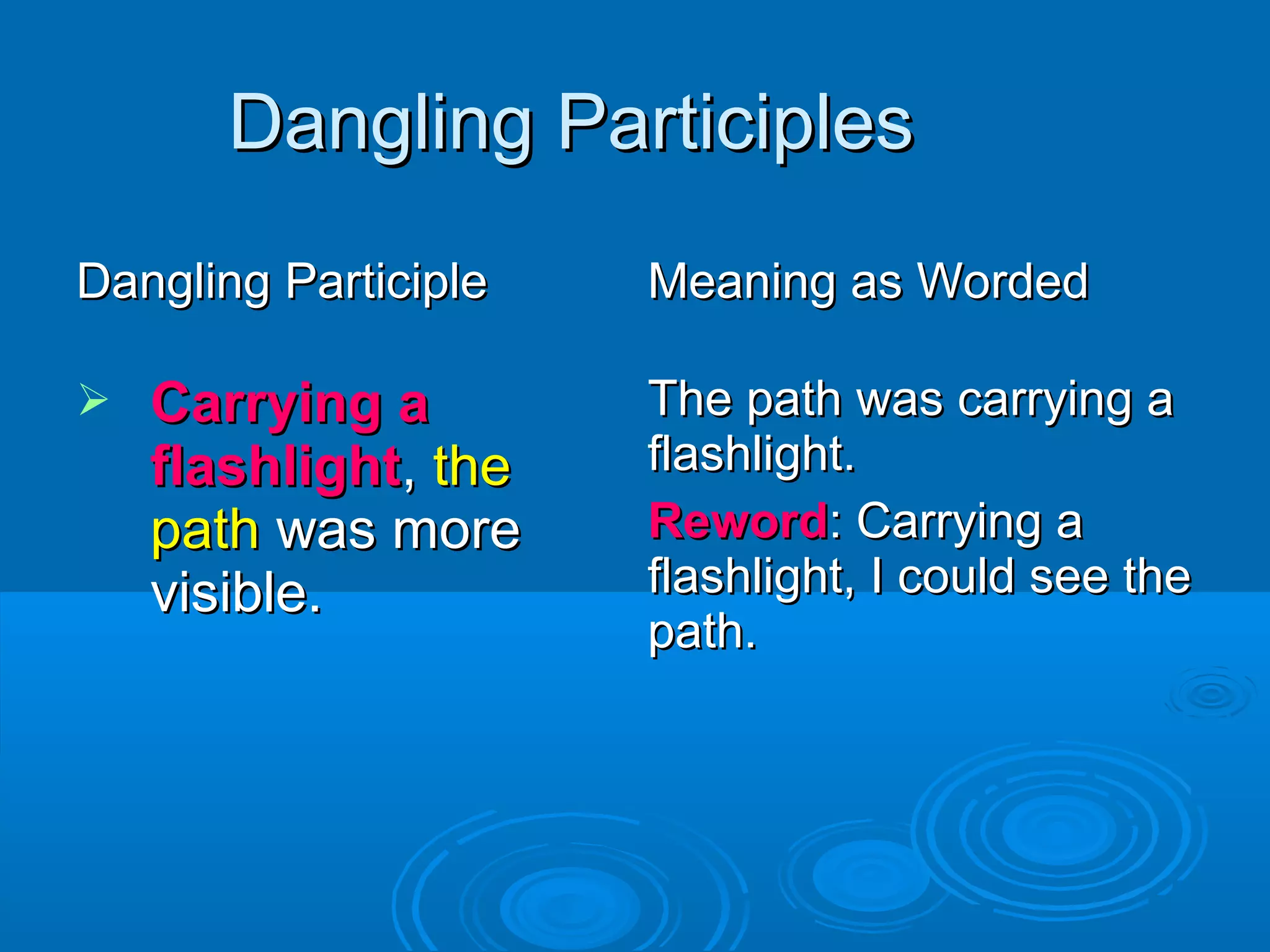 Dangling participles | PPT | Outdoor Attractions | Attractions