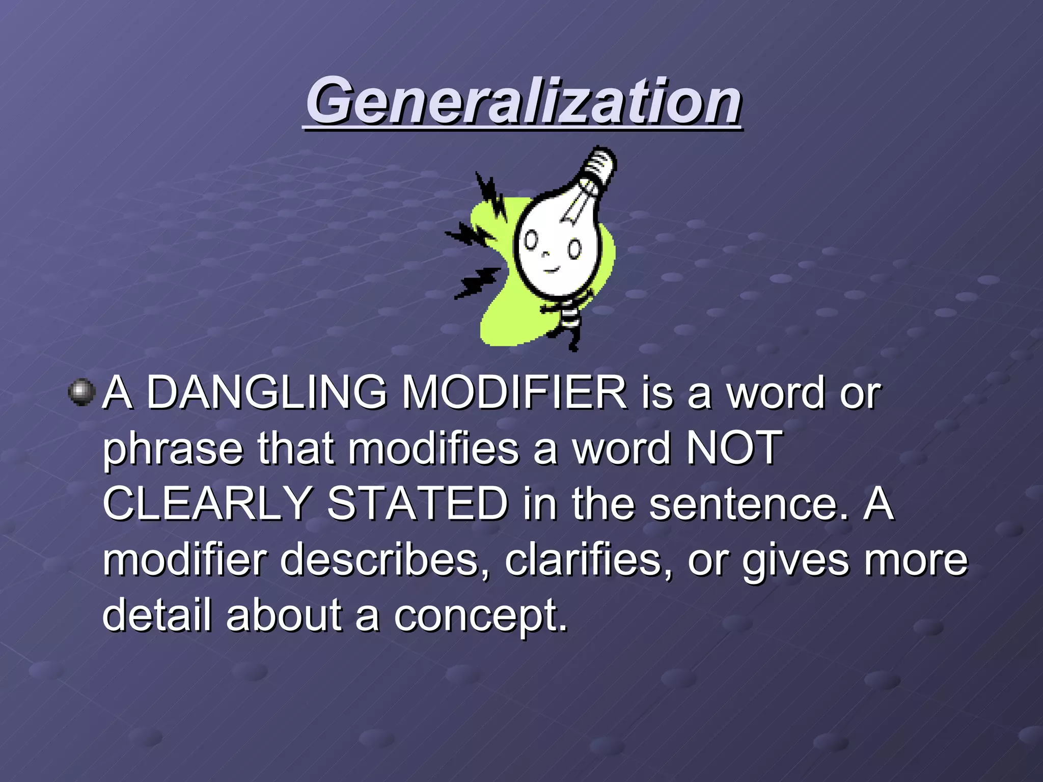 Dangling modifiers | PPT