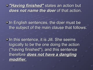 Dangling modifiers | PPT