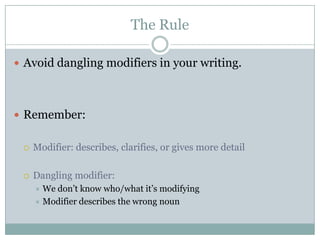 Dangling modifiers | PPTX