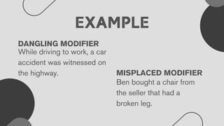 Dangling modifiers POWERPOINT PRESENTATION | PDF