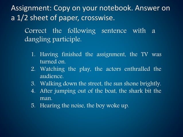Dangling participles | PPT