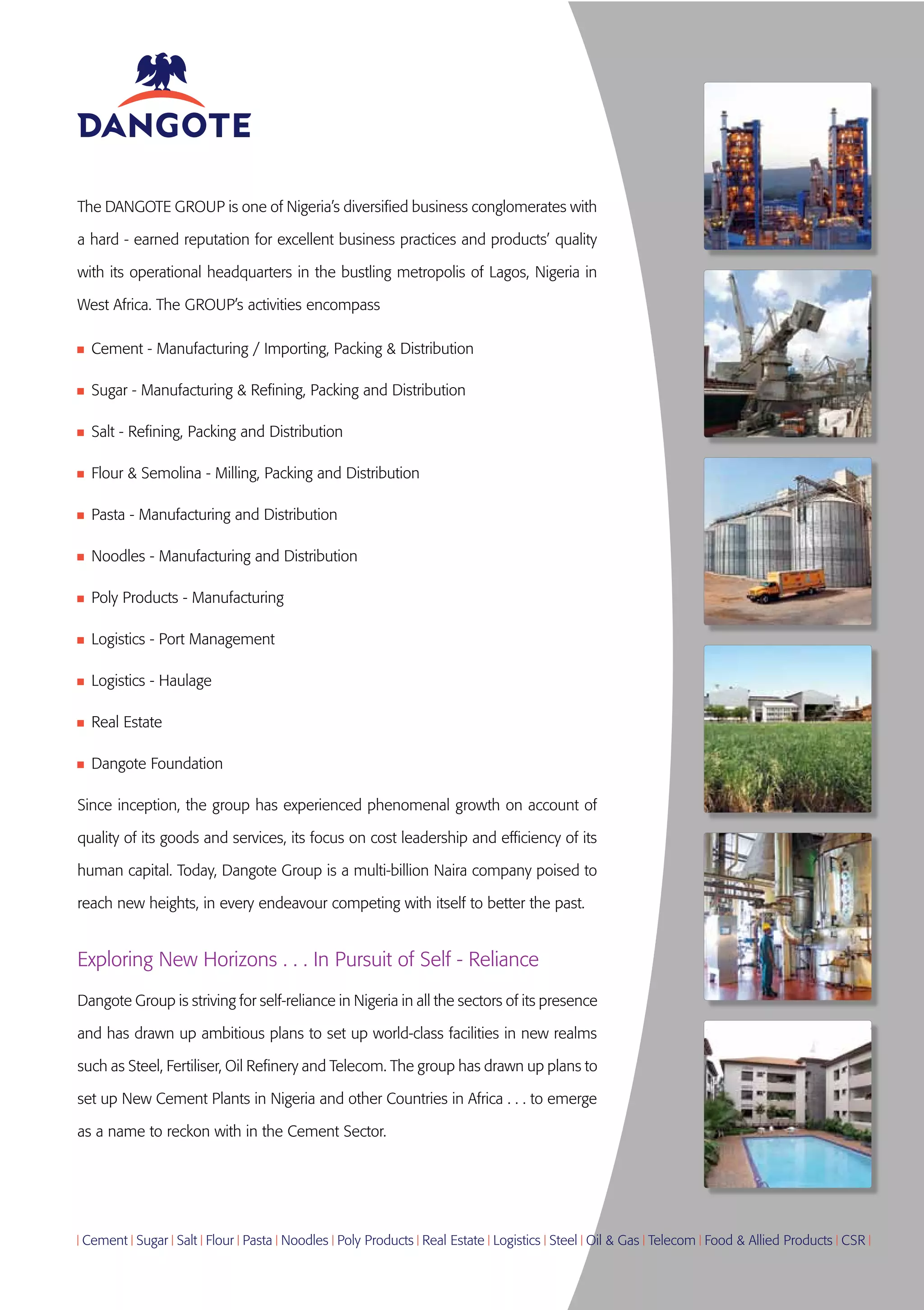 Dangote Group Business Operations And Subsidiaries | PDF