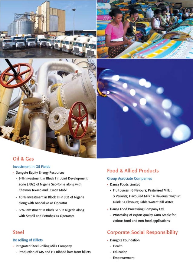Dangote Group Business Operations And Subsidiaries | PDF | Large ...