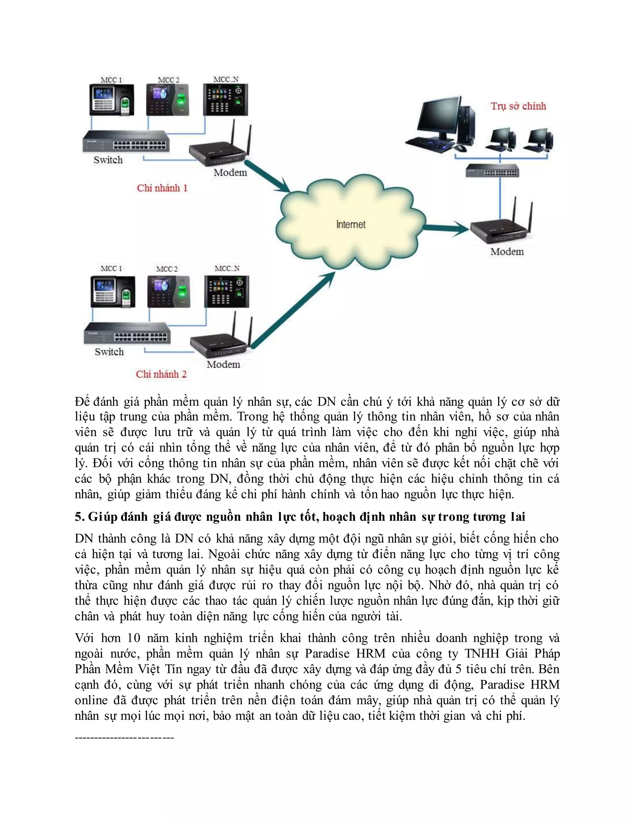 "5 tieu chi danh gia phan mem quan ly nhan su" | PDF