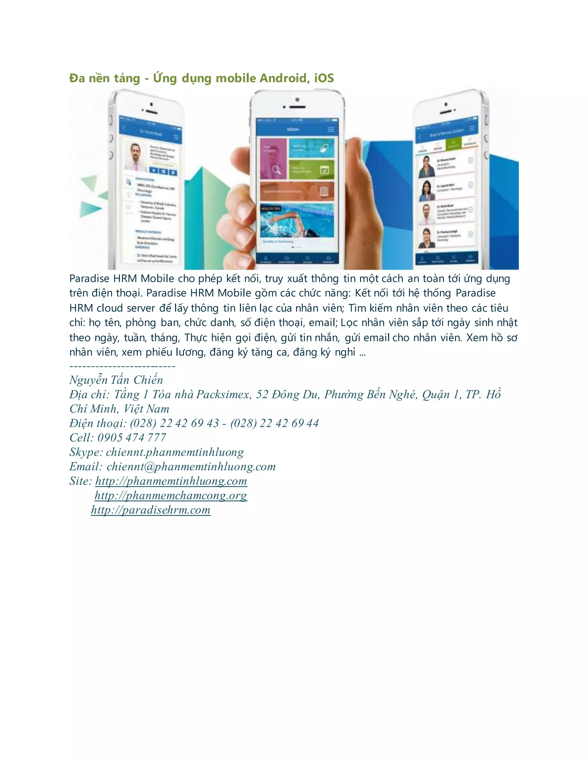 8 uu diem trong phan mem nhan su paradise hrm | DOCX