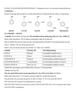 Tổng hợp danh pháp các hợp chất hữu cơ | PDF