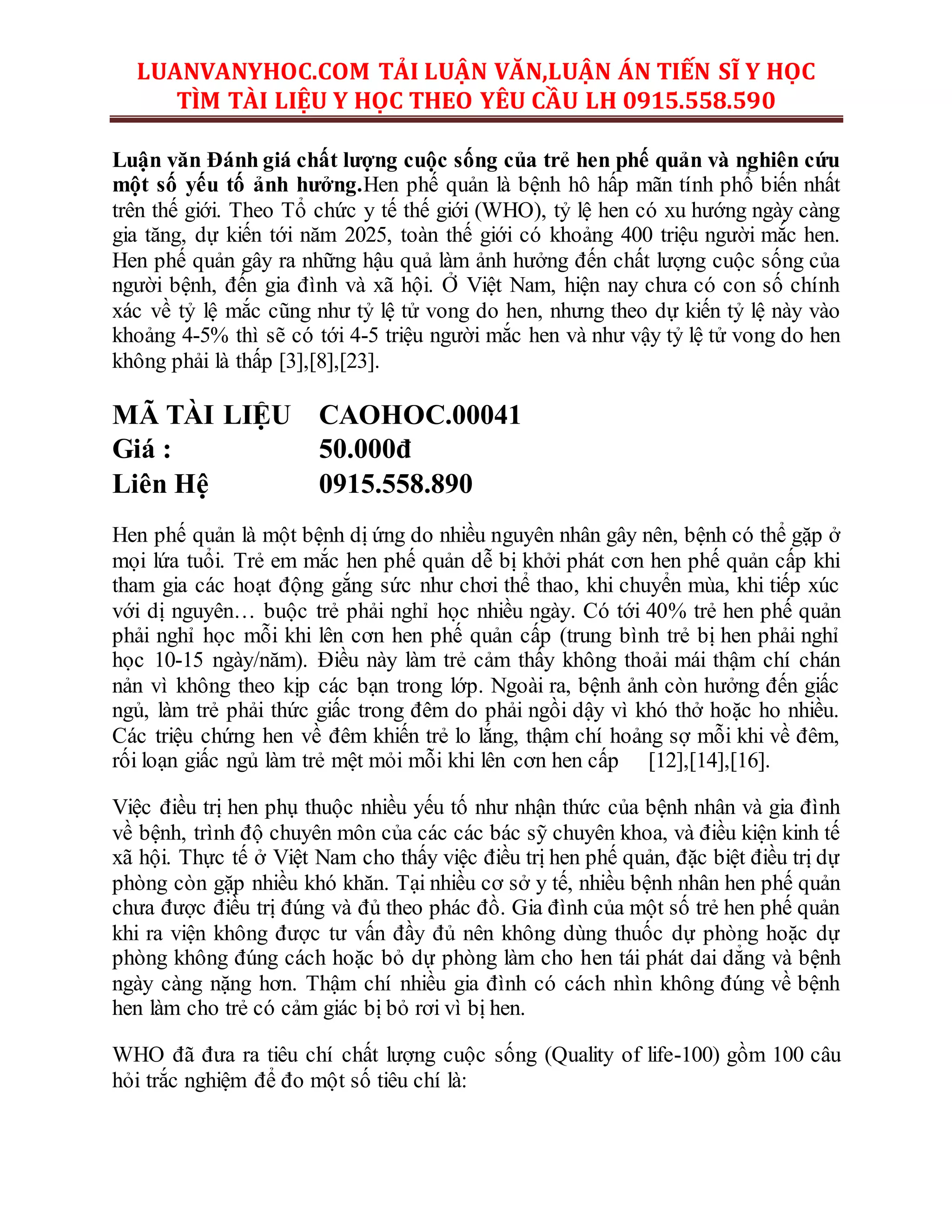 Danh gia chat luong cuoc song cua tre hen phe quan va nghien cuu mot so yeu to anh huong | PDF