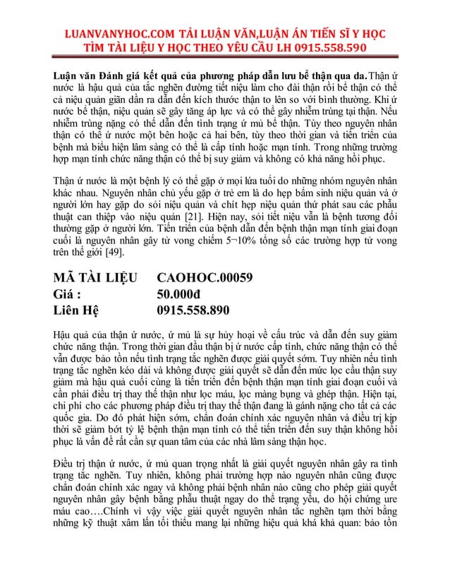 Danh gia ket qua cua phuong phap dan luu be than qua da | PDF