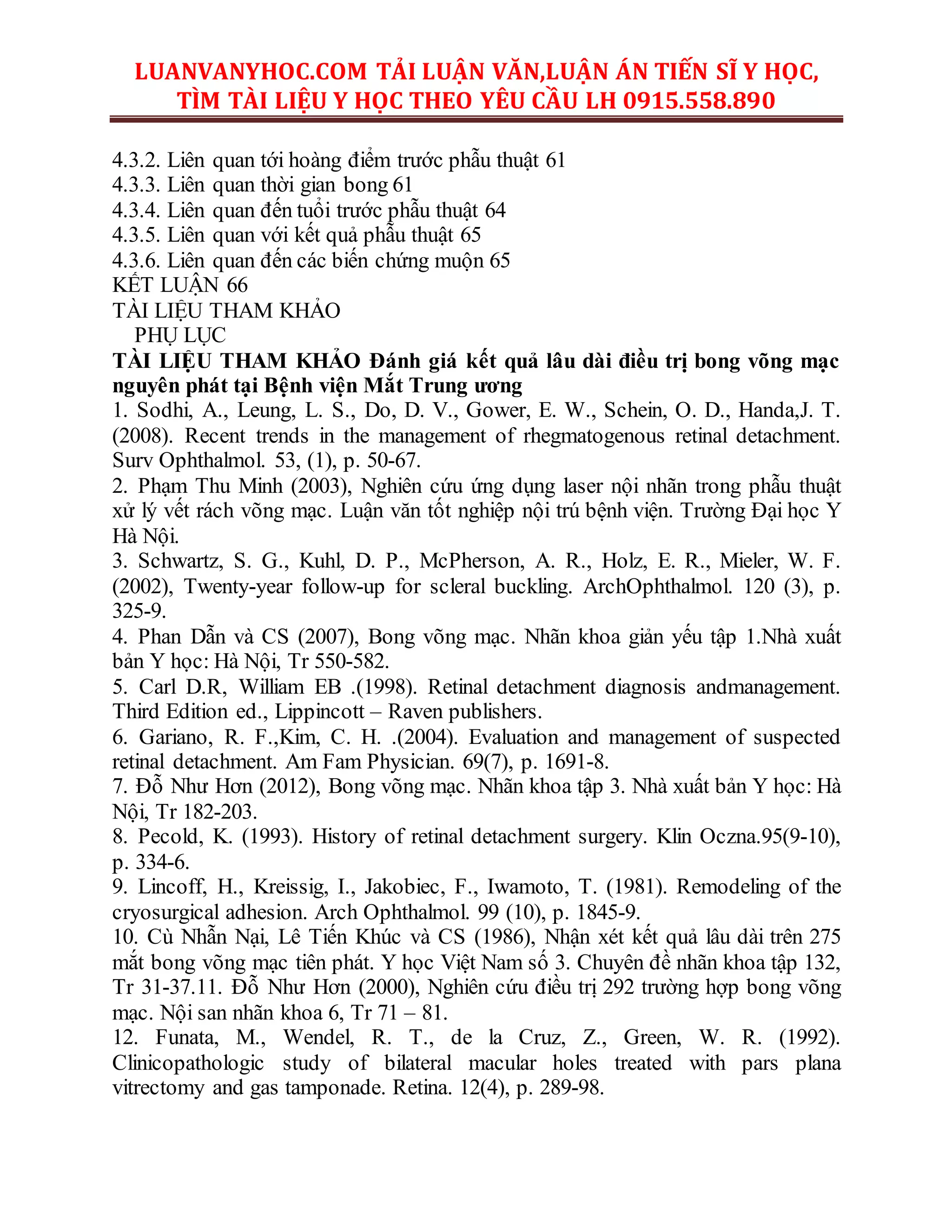 Danh gia ket qua lau dai dieu tri bong vong mac nguyen phat tai benh ...