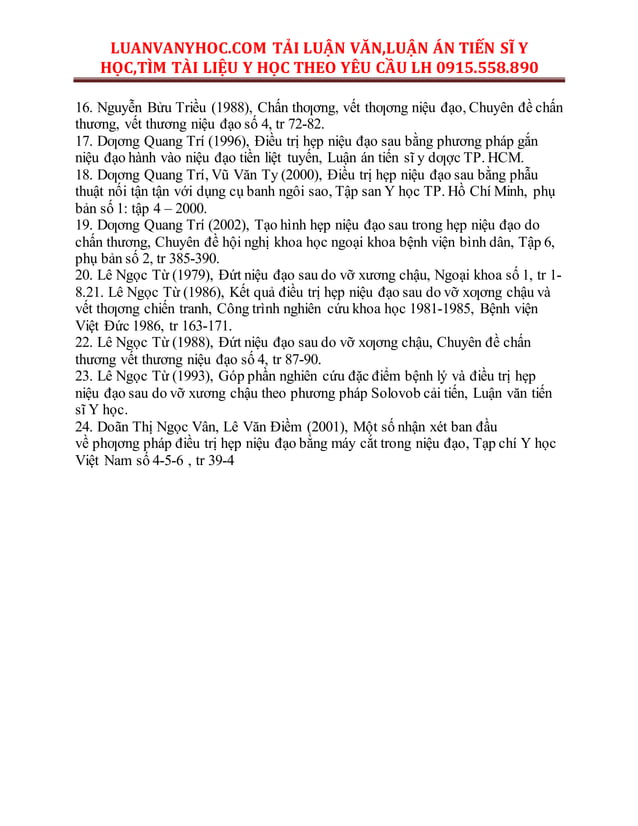 Danh gia ket qua phau thuat dieu tri hep nieu dao sau do vo xuong chau tai benh vien viet duc | DOCX