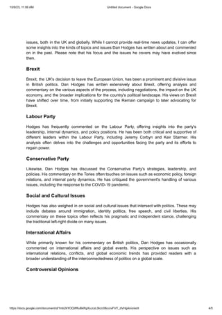 Dan Hodges-A Comprehensive Look at the British Political Commentator | PDF