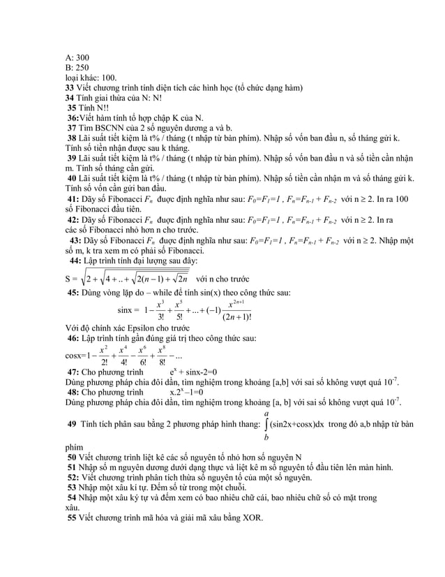 Danhsach baitap | PDF