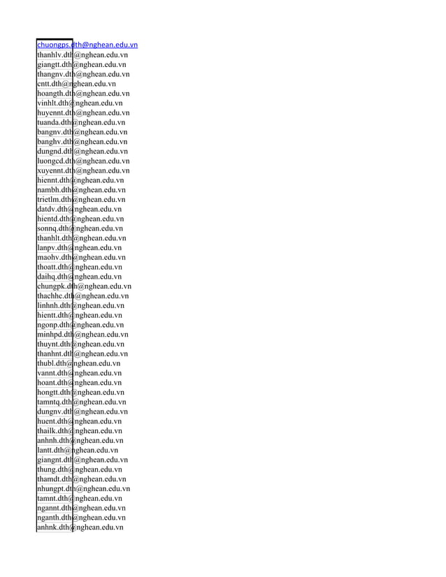 Danh sach email dth | PDF