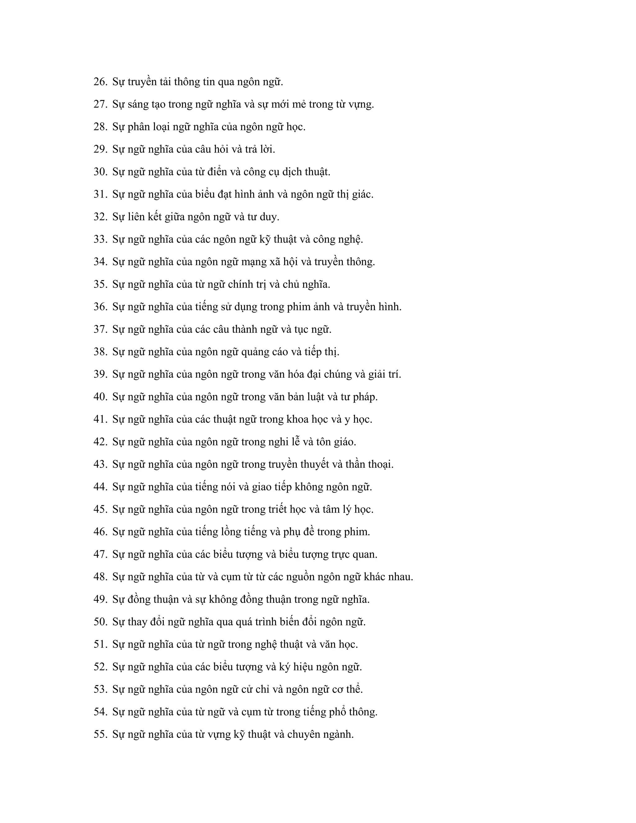 Danh Sách Các Đề Tài Tiểu Luận Môn Semantics Cho Sinh Viên Tham Khảo Viết Bài. | DOCX