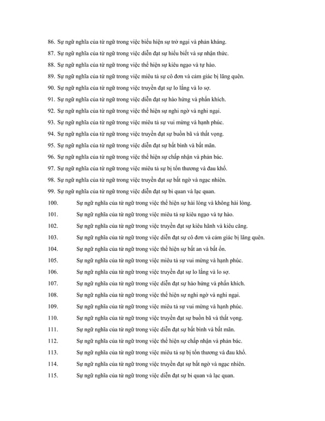 Danh Sách Các Đề Tài Tiểu Luận Môn Semantics Cho Sinh Viên Tham Khảo Viết Bài. | DOCX