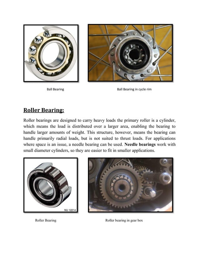 Bearings, their types and application | PDF | Physics | Science