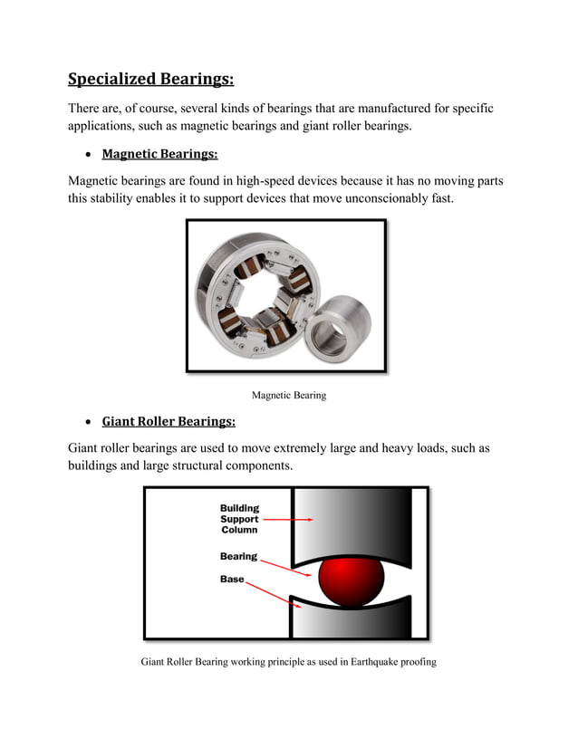 Bearings, their types and application | PDF | Physics | Science
