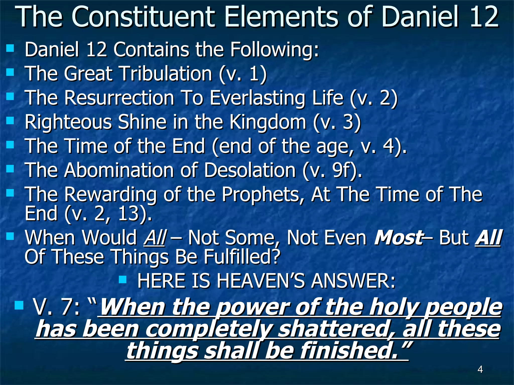 Daniel Chapter 12 And The Time Of The Resurrection | PPT