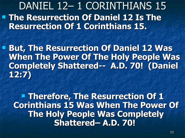 Daniel Chapter 12 And The Time Of The Resurrection | PPT