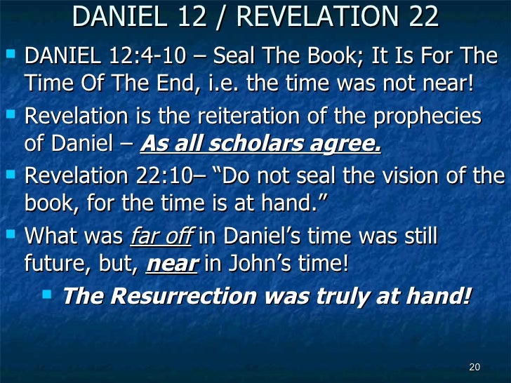 Daniel Chapter 12 And The Time Of The Resurrection