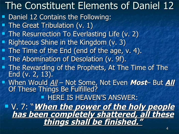 Daniel Chapter 12 And The Time Of The Resurrection