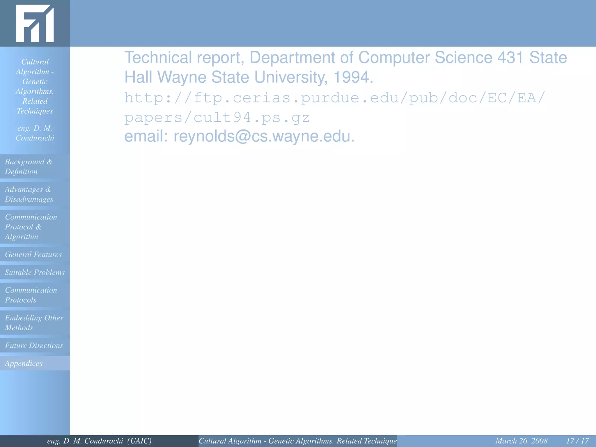 Cultural Algorithm - Genetic Algorithms - Related Techniques | PDF
