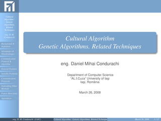 Cultural Algorithm - Genetic Algorithms - Related Techniques | PDF