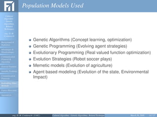 Cultural Algorithm - Genetic Algorithms - Related Techniques | PDF