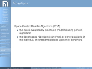 Cultural Algorithm - Genetic Algorithms - Related Techniques | PDF