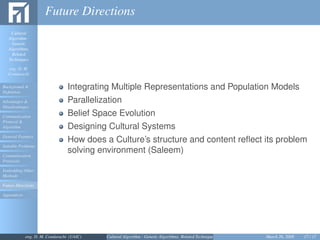 Cultural Algorithm - Genetic Algorithms - Related Techniques | PDF