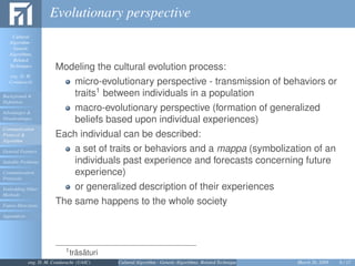 Cultural Algorithm - Genetic Algorithms - Related Techniques | PDF