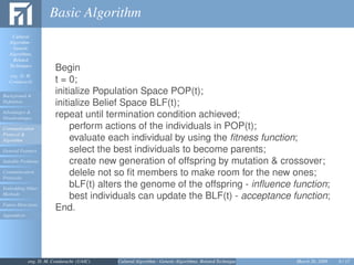 Cultural Algorithm - Genetic Algorithms - Related Techniques | PDF