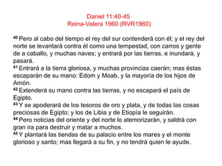 Daniel 11.40 45 EL REY DEL NORTE Y DEL SUR | PPTX
