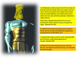 Daniel 2: Daniel interpreta el sueño del rey Nabucodonosor | PDF