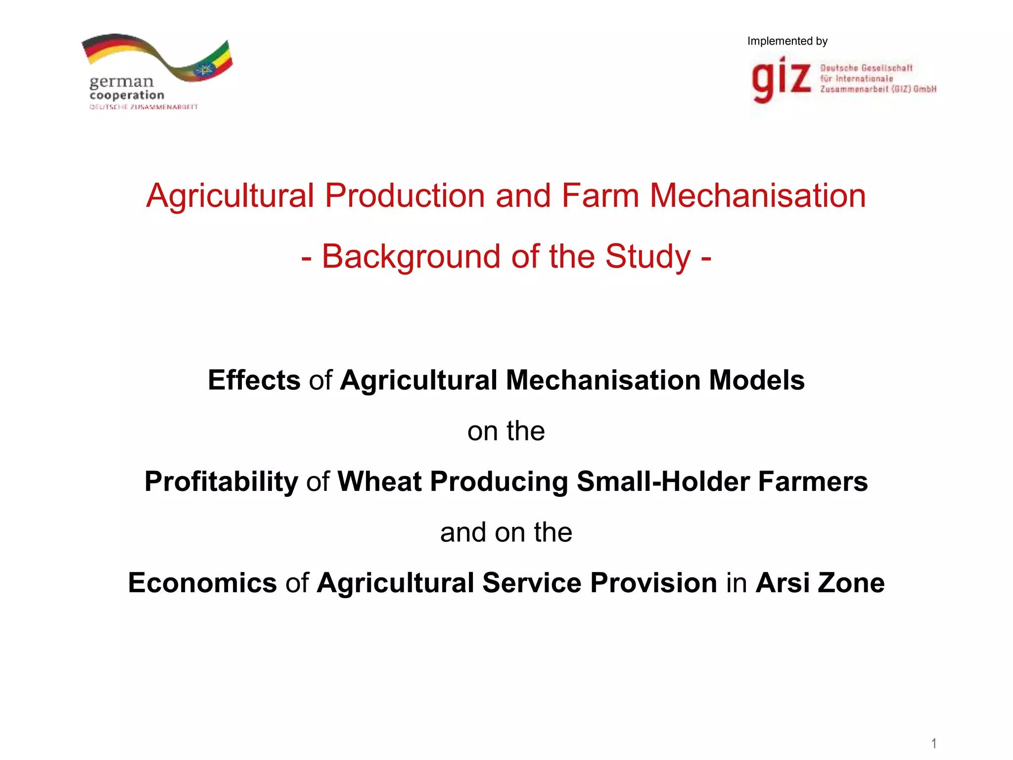 Promotion of Improved Agricultural Mechanisation | PPT