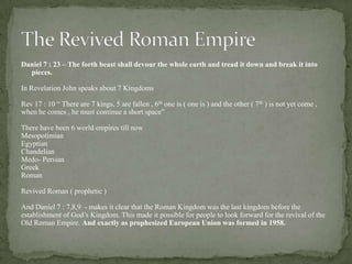 Daniel 4 kingdoms from Daniel Chapter 2 prespective | PPTX