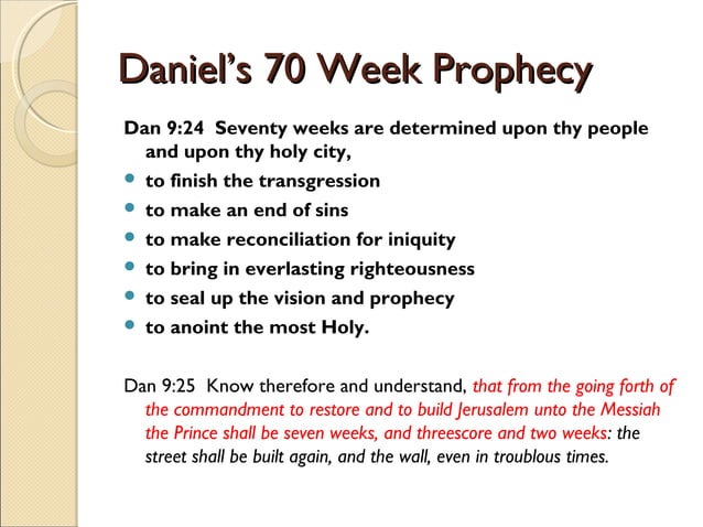 Daniel 70 weeks - A presentation on Daniel's prophecies | PPT ...
