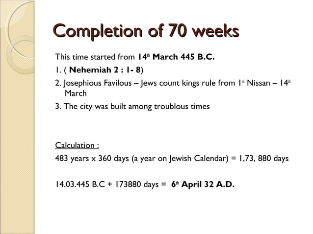 Daniel 70 weeks - A presentation on Daniel's prophecies | PPT ...
