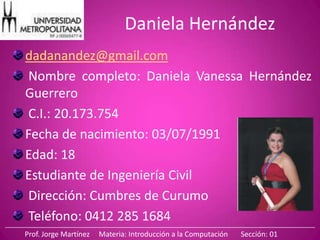 Daniela Hernandez UNIMET | PPTX
