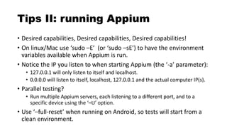 Appium Overview - by Daniel Puterman | PPT