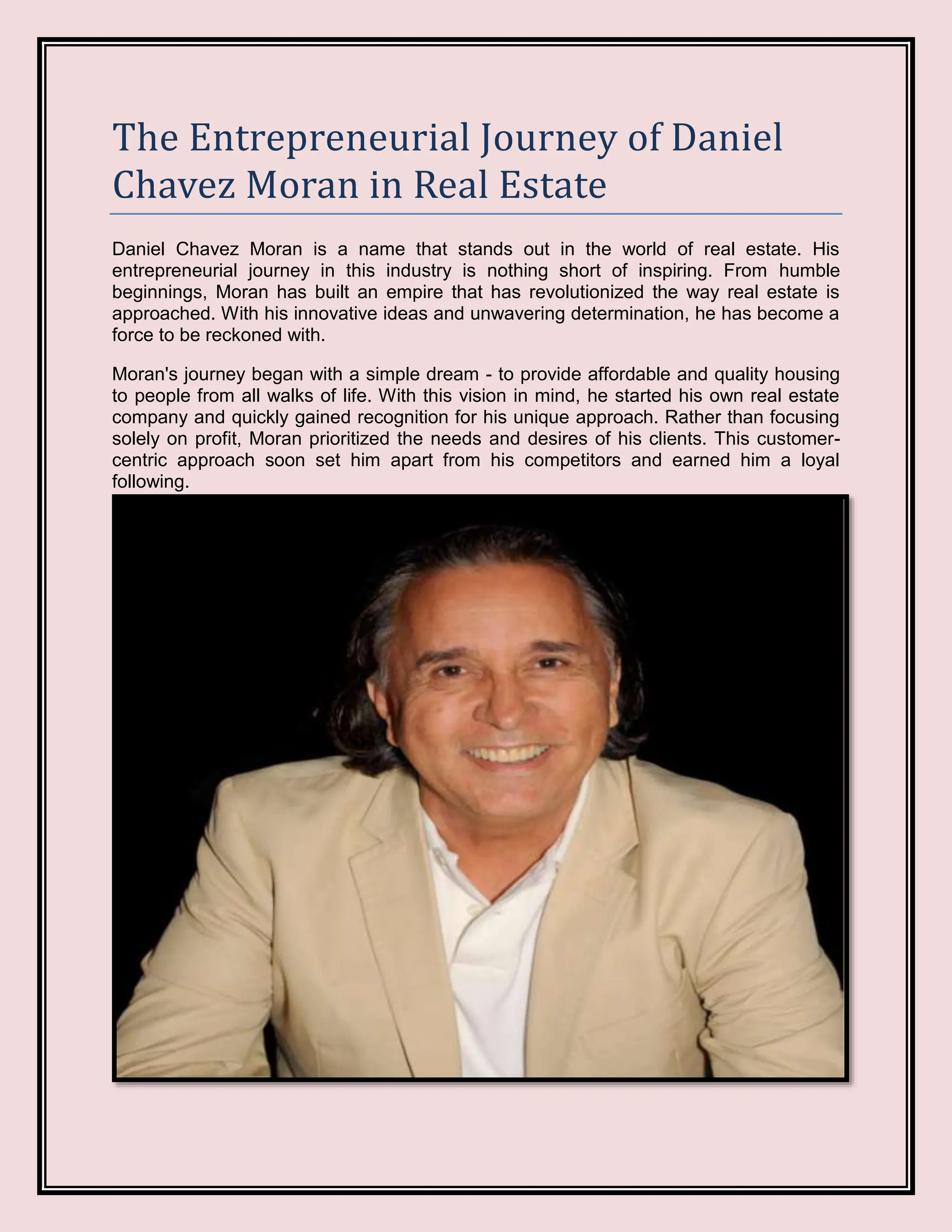 Success Story of Daniel Chavez Moran | DOCX | Business | Business and Finance