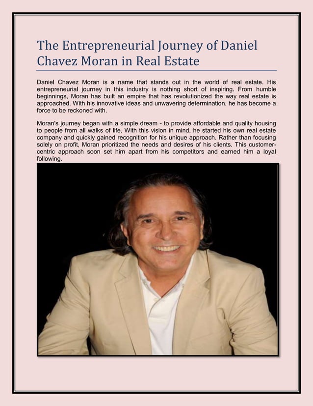 Success Story of Daniel Chavez Moran | DOCX | Business | Business and ...