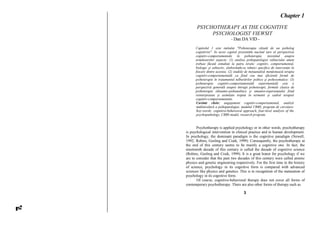 Daniel david interventie cognitiv-comportamental in tulburari psihice | PDF