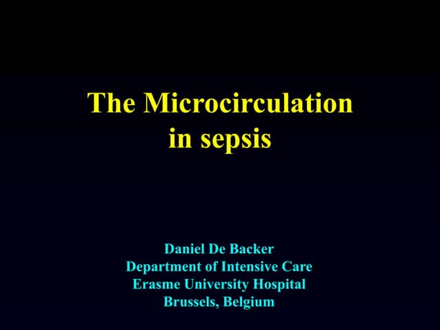 The Microcirculation in Sepsis | PPTX