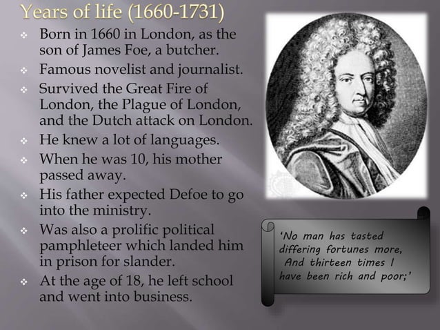 Daniel defoe. julia chernyanchookpptx | PPT