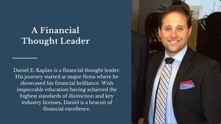 Daniel E. Kaplan - An Ethical Finance Luminary | PDF