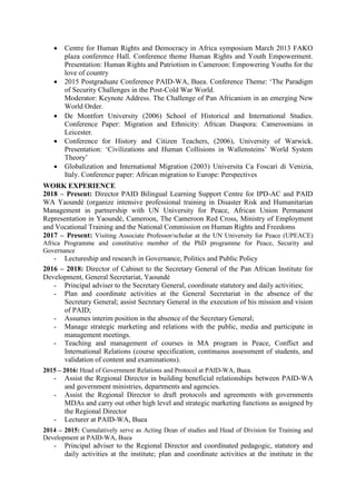 Daniel EKONGWE Curiculum Vitae | PDF