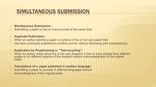 Daniel Feerst - What is Ethical Publishing and unethical Publishing | PPT